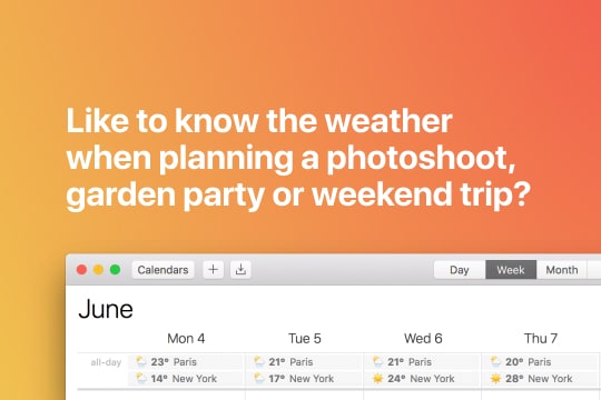 Weather in your Calendar ☁️ 🌤 🌦 - Webflow